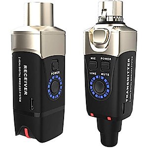 Xvive U3 XLR Microphone Wireless System 2.4GHz Wireless XLR Transmitter and Receiver for Dynamic Microphone, Audio Mixer, PA System