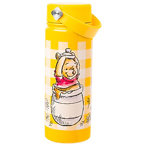 Silver Buffalo Disney Winnie the Pooh Stainless Steel Water Bottle with Swivel Handle Featuring Winnie the Pooh, 20 Ounces