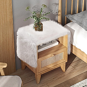 tiosggd White Fur Table Runner Short, 12'' x 48'' Fluffy Dresser Runners for Bedroom, Fuzzy Furry Dresser Cover Top, Birthday Party Farmhouse Home Dining Living Room Coffee Table Decor