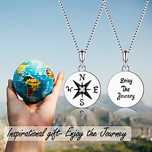 EPIRORA 2024 Graduation Gifts for Her, Sterling Silver Compass Necklace for Women, High School College Class of 2024 Graduation Inspirational Jewelry Gifts