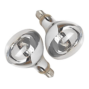 BONGBADA 2 Pack Heat Lamp Bulb R95 100 Watt Infrared Glass Lamp Bulb for Food Service, Brooder Bulb, Chicks, Pet, Bathroom, Light Therapy, Reptiles and Amphibian