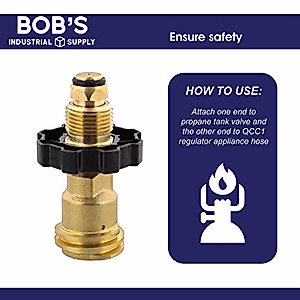 BISupply Universal POL to QCC1 Type 1 Propane Tank Adapters 1-Pack, POL Propane Adapter Fitting Bottle Thread Converter