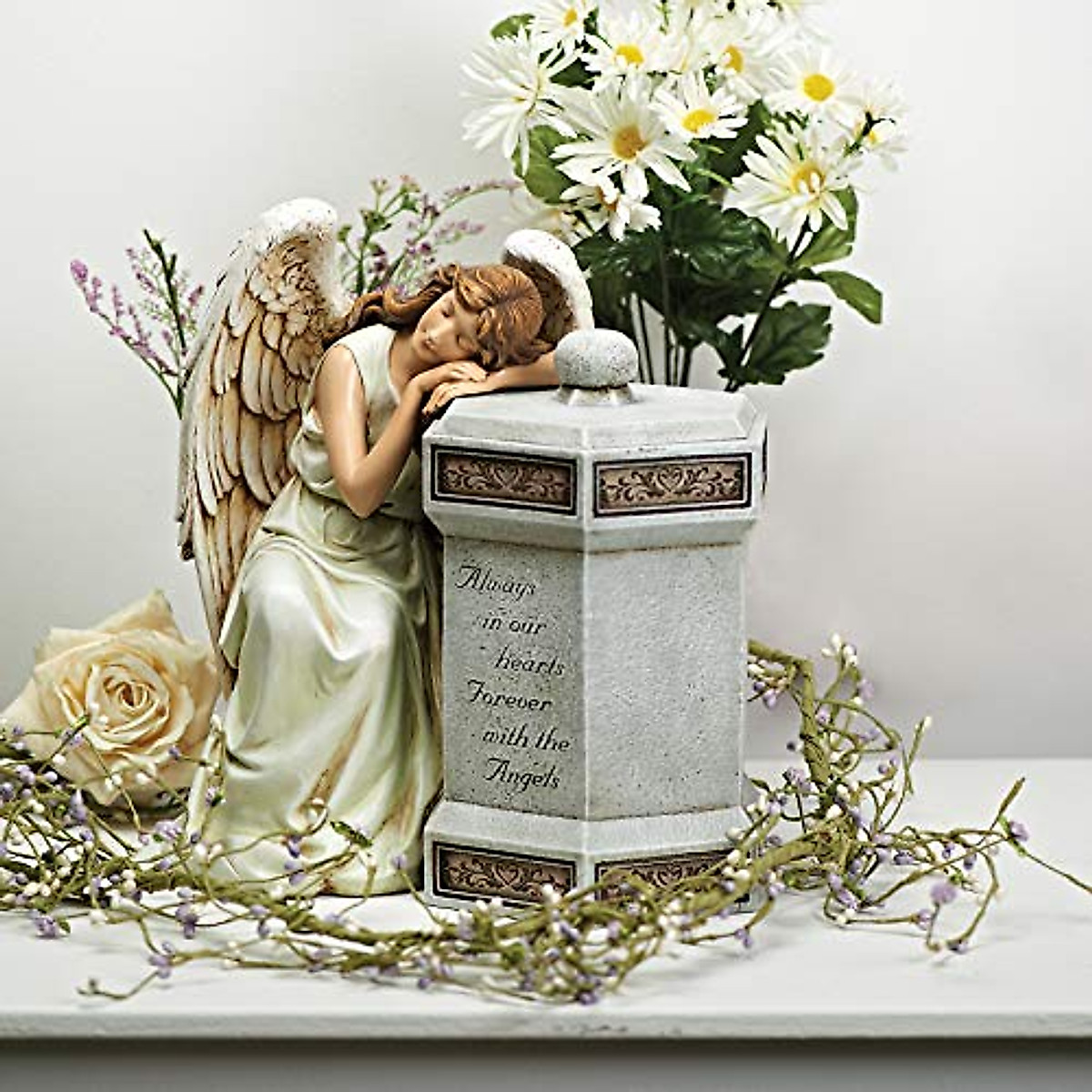 Joseph's Studio by Roman -11.75" H Garden Angel with Memorial Box, Outdoor Memorial Decor