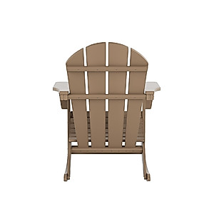 WestinTrends Malibu Rocking Chair Outdoor, All Weather Resistant Poly Lumber Classic Porch Rocker Chair, 350 lbs Support Patio Lawn Plastic Adirondack Chair, Weathered Wood