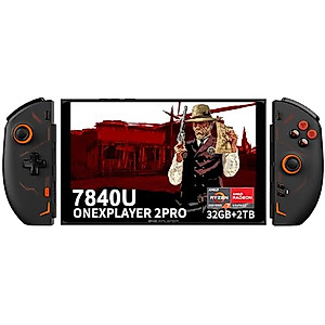 OneXPlayer 2 PRO [AMD Ryzen 7 7840U] 8.4 Inches 5 in 1 Handheld PC Video Game Console One X Player 2 Portable Win 11 Home OS Laptop 2560x1600 Mini Pocket Tablet PC (Black, AMD R7 7840U-32GB+2TB)