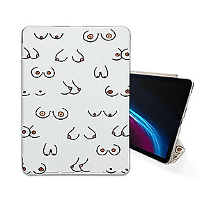 Cute Painted Breasts Art case Compatible with iPad Mini Air Pro 7.9 8.3 9.7 10.2 10.9 11 12.9 inch Pattern Cover New 2022 2021 Trifold Stand 3 4 5 6 7 8 9 Generation 580 (9.7" 5/6 gen)