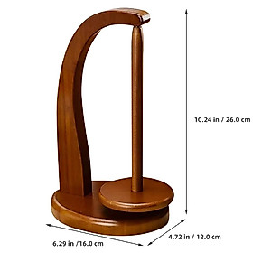 TOPPERFUN Wooden Yarn Spool Tool Wood Thread Rack Thread Spool Organizing Rack Yarn Holder for Crocheting Rotating Wooden Spool Stand Sewing Thread Stand Magnet Taper Thread To Weave, Light Brown
