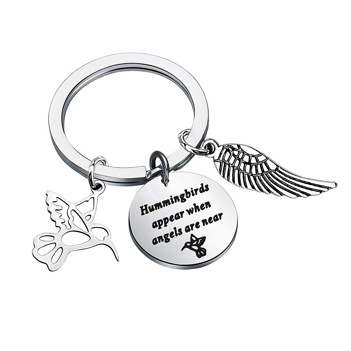 Gzrlyf Hummingbird Keychain Hummingbirds Appear when Angels are Near Hummingbird Memorial Gifts for Loss of Loved One (Keychain)