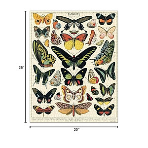 Cavallini Papers & Co. Butterflies 1,000 Piece Puzzle, Multi