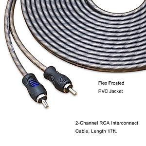 RECOIL RCI217-6 99.99% Oxygen Free Copper 17ft 2-Channel RCA Audio Cable Twisted Pair with Noise Reduction 6 Pack
