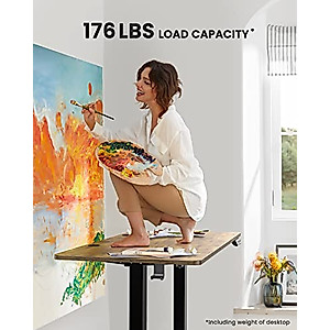 ErGear Height Adjustable Electric Standing Desk, 48 x 24 Inches Sit Stand up Desk, Memory Computer Home Office Desk (Vintage Brown)