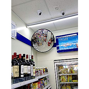 Convex Mirror Concave Mirror 9"(22cm) Corner Mirror Blind Spot Office, Driveway, Offices, Stores Traffic Safety Mirror Adjustable Fixing Bracket Cubicle Mirror Convex