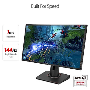 ASUS 24in Full HD 1ms 144Hz DP HDMI FreeSync/Adaptive Sync Eye Care Esports Gaming Monitor Model MG248QR (Renewed)