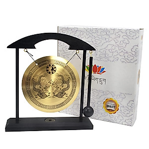 Zen Art Brass Feng Shui Desktop Gong for Home Office Desktop Decoration Meditation Practice W Fengshuisale Red String Bracelet H1302