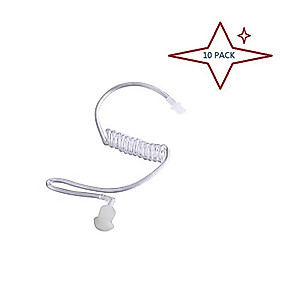 KEYBLU 10 Pcs Clear Acoustic Tube Replacement Replacement for Two Way Radio Earpiece, Headset (with Connector 10 Pack)