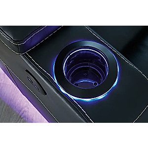 Signature Design by Ashley Center Point Urban Faux Leather Tufted Zero Wall Recliner, Black