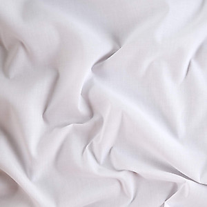 60" Poly Cotton Broadcloth White, Fabric by the Yard