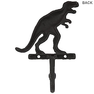 Black Dinosaur Metal Wall Hook Decoration Home Game Room Decor 6" Length