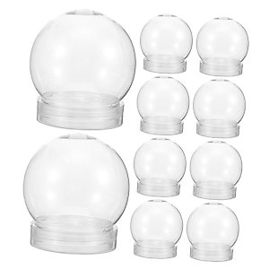 Plastic Snow Globe 10pcs DIY Snow Globe Water Globe Clear Plastic Ball with Screw Off Cap Fillable Water Globe Cookies Candy Jar for DIY Crafts Christmas Home Decoration