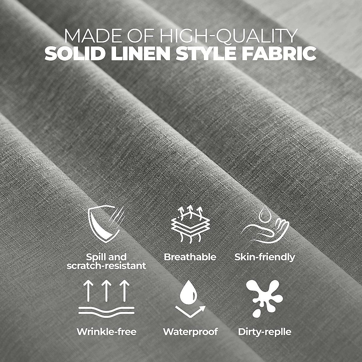 Decorelia Wrinkle-Free Oblong Table Cloth Decoration for Birthday, Waterproof Outdoor Picnic Linen Table Covers for Camping, Party, and Wedding (Rectangle, 60 x 104 Inch (8-10 Seats), Dark Grey)