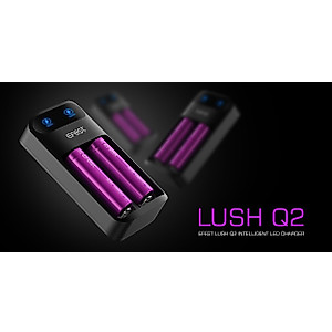 Efest LUSH Q2 Intelligent LED Battery Charger Compatible with Lithium IMR 3.6V and 3.7V Batteries