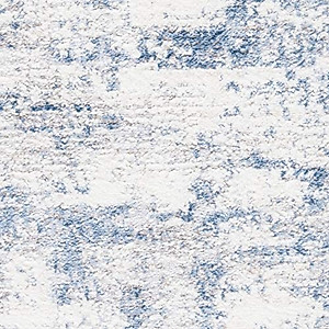 SAFAVIEH Amelia Collection 6' x 9' Ivory/Blue ALA700A Modern Abstract Non-Shedding Living Room Bedroom Dining Home Office Area Rug