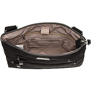 Baggallini womens All Around Medium Crossbody, black with sand lining, One Size