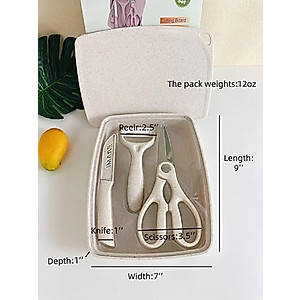 ZeQi 5-in-1 Cutting Board, Knife, Peeler, Scissors and Tray Set/Travel, Camping/Outdoor, Dorms/Small Cutting Boards/BPA Free/Dishwasher Safe/Kitchen Utensils…