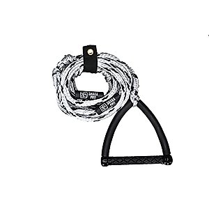 Wakesurf Rope with Handle - Adjustable 25 Foot Tow Rope with 10" Handle (White)