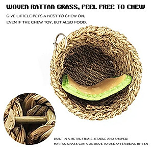 Small Animals Activity Toys, Hamster Play Balls Rolling Chew Toys Pet Nest&Hammock, Gnawing Treats for Guinea Pigs/ Chinchilla/Hamster, Little Pet Natural Grass Balls and Toys
