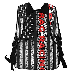 Drag Racing Flag America Casual student backpack Outdoor Backpacks Travel Sports Bags Book Bag