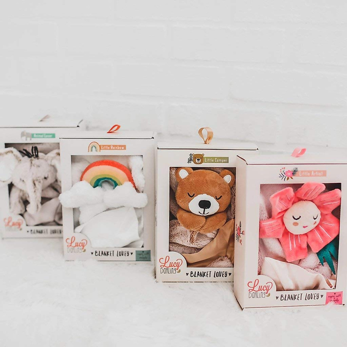 Lucy Darling Little Artist Security Blanket Soft Baby Lovey Baby Gifts for Newborn Boys and Girls Baby Snuggle Toy Baby Flower Floral Design