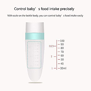 Burabi Silicone Squeeze Feeding Spoon, Baby Food Dispensing Spoon With Dust Cover, BPA Free