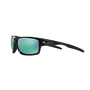 Oakley Men's OO9225 Rectangular Sunglasses, Black Ink/Jade Iridium Polarized, 60mm