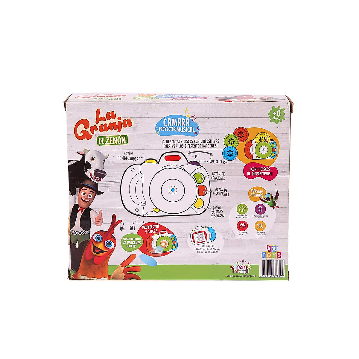 LA GRANJA DE ZENÓN Musical Projector Camera with Sounds | Interactive Musical Instrument | Party Camera for Birthday Gifts