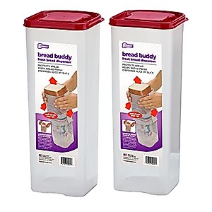 Buddeez Bread Buddy 2 Pack Set w/Red Lids