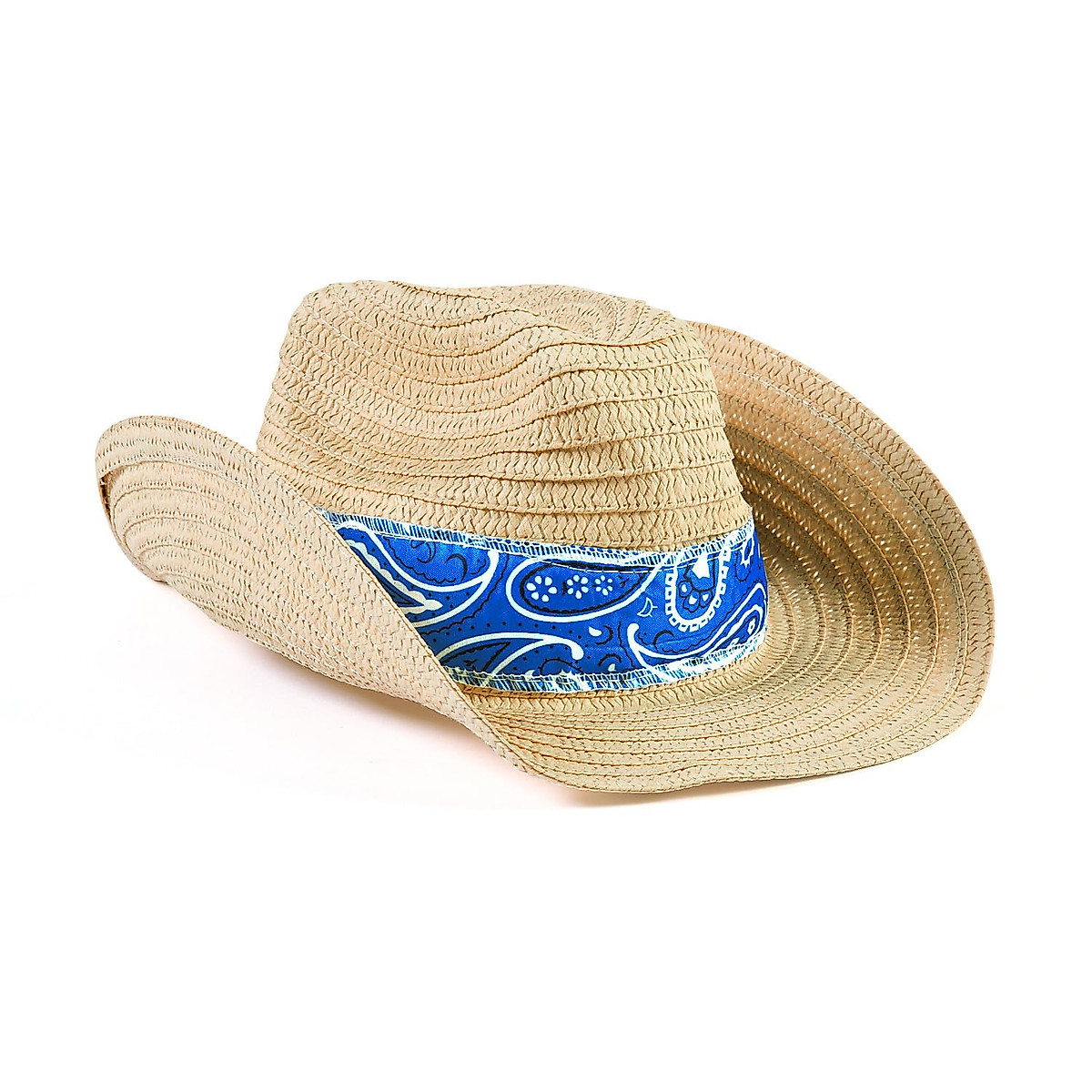 Fun Express Cowboy Hat For Men & Women - Set of 12 Hand Washable Cowboy Hats with Blue Bandana - Perfect for Western-Themed Events And For Parties of Any Size - Premium Quality, Comfortable & Durable