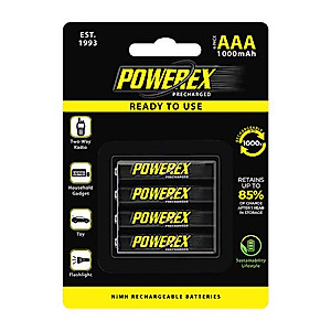 Powerex Pro High Capacity Rechargeable AA NiMH Batteries (8-Pack) + Powerex Precharged Rechargeable AAA NiMH Batteries (4-Pack)