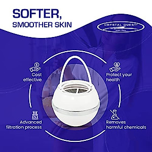 Crystal Quest White Bath Ball Filter | Removes Hundreds of Contaminants for Softer, Smoother Skin | BPA Free | 2,500 Gallons of Filtration