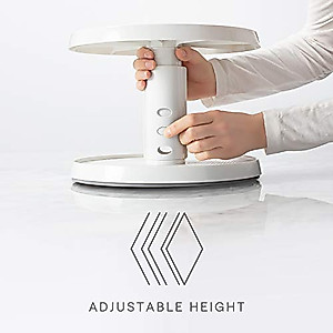 YouCopia Crazy Susan Two Tier Turntable, Divided Lazy Susan Organizer with 3 Clear Bins for Cabinet and Pantry Storage