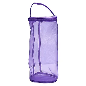 Hilitand Mesh Bag Lightweight Portable Yarn Wool Bag, Knitting Crochet Thread Storage Organizer Tote 12.2x5.3inch/5.1x5.1inch(Purple L)