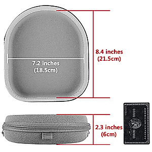 Geekria Shield Headphones Case for Foldable Over-Ear Headphones, Hard Shell Travel Carrying Bag, Compatible with Soundcore, JBL, Bang&Olufsen, Sony Headsets (Microfiber Grey)