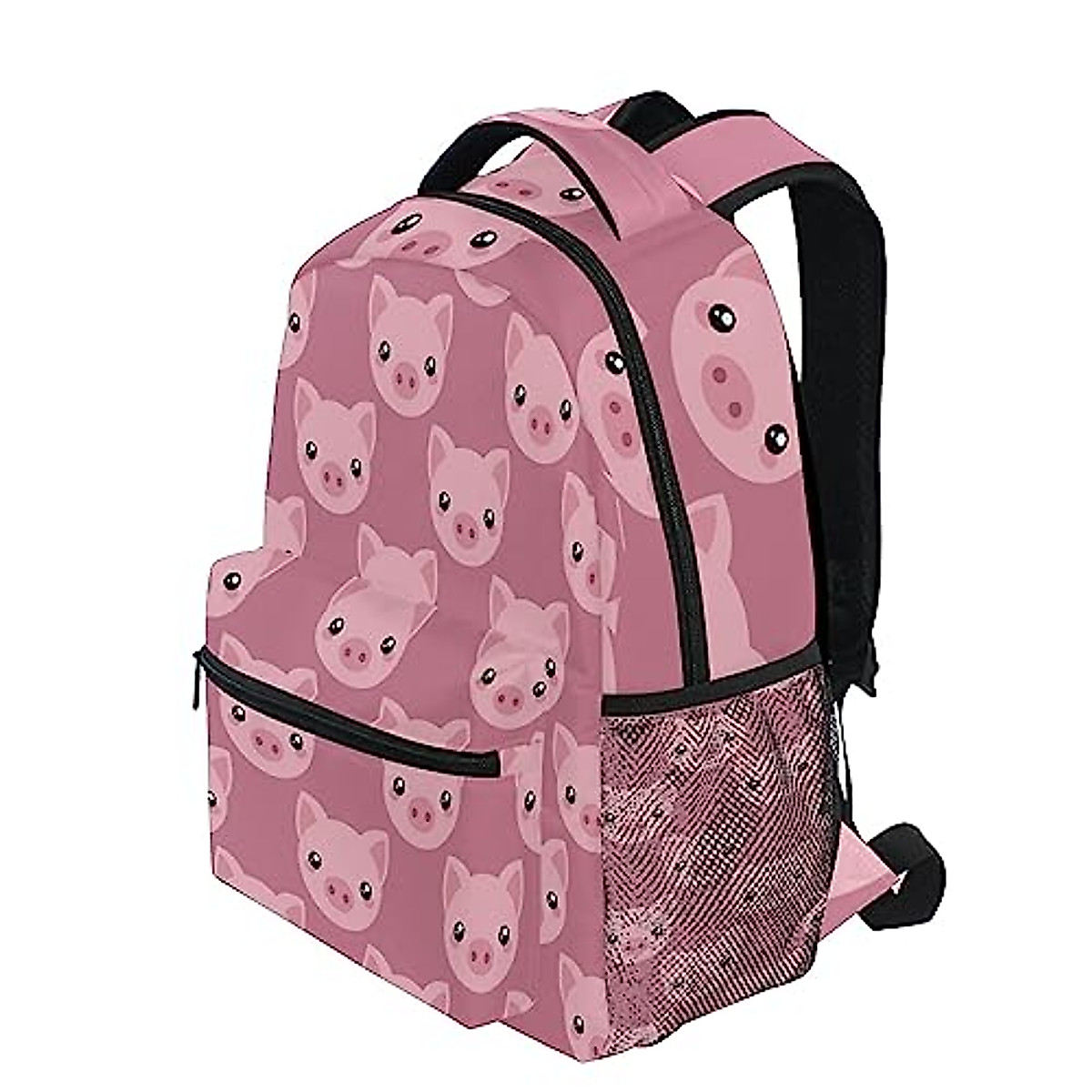 Pink Cartoon Pig Face Laptop Backpack Shoulder School Bag for Girls, Animal Water Resistant College Travel Computer Notebooks Computer Bag Daypack Bookbag for Kids Boys Women