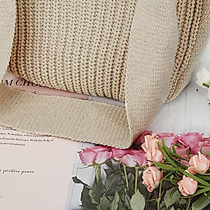 Oweisong Women’s Handmade Crocheted Tote Bags Aesthetic Hobo Bag Large Shopping Shoulder Handbag Knitted Woven Purse