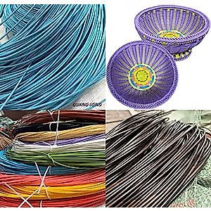 Synthetic Brown Woven Round Rattan, PE Plastic Round Rattan, Woven Repair Rattan Chair, Woven Wicker Suitable for Weaving Repair Chair, Table, Storage Basket