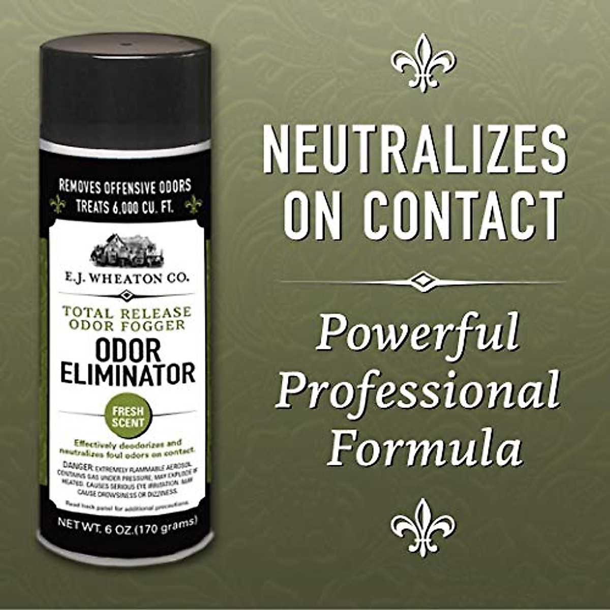 E.J. Wheaton Co. Odor Eliminator, Total Release Odor Fogger, 3 Pack, Effectively Deodorizes and Neutralizes Foul Odors on Contact, Fresh Scent (6 OZ)