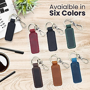 Personalized Leather Keychain, Custom Leather Key chain, Handmade Laser Engraved key holder, Name Keytag Gift for Men & Women