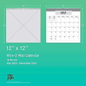 Floral Splendor | 2024 12 x 12 Inch 18 Months Monthly Square Wire-O Calendar | Sticker Sheet | July 2023 - December 2024 | StarGifts | Stationery Planning