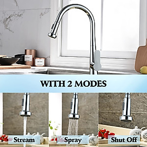 HAMOLER Kitchen Faucet Spray Head Faucet Spout Replacement Pull Down Sprayer Sink Faucet Nozzle Sprayer Kitchen Sink Spray Nozzle Faucet Head Replacement, Chrome