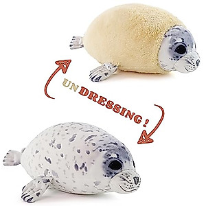 Chubby Blob Young Seal Pillow Soft Plushies, Cute Ocean Stuffed Animals Plush Toy, Room Decor,Throw Pillow Doll Big Plush Toys Gift for Girlfriend,Boys, Girls (Small(12 in))